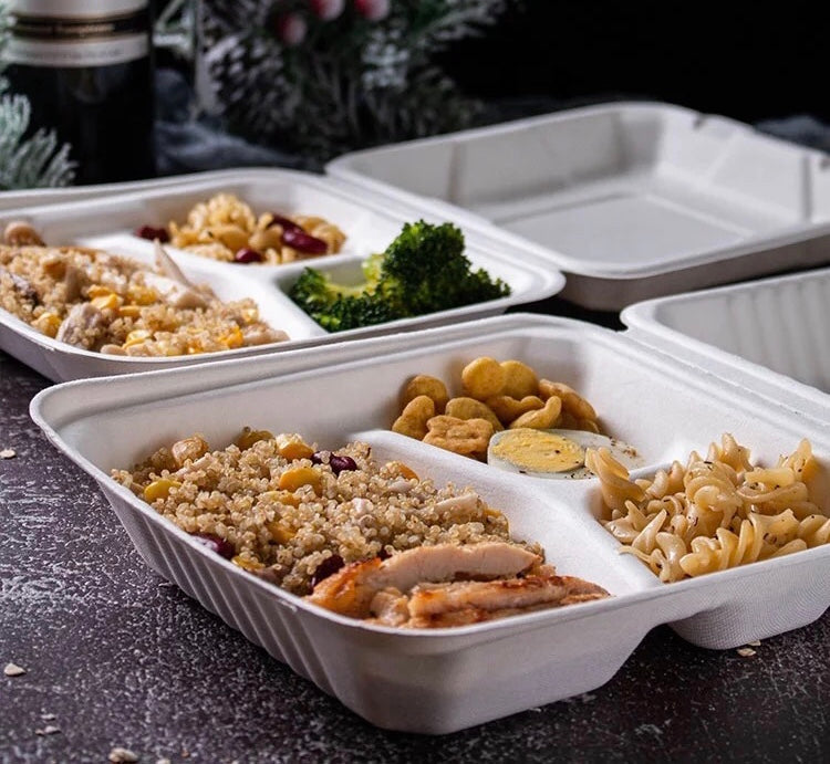 Ecofriendly 5 compartment Takeaway Foodbox with cover lids – Ecofrenli.com